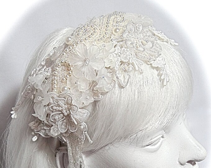 Victorian Bridal Headpiece Beaded Juliet Cap B-126 - Etsy