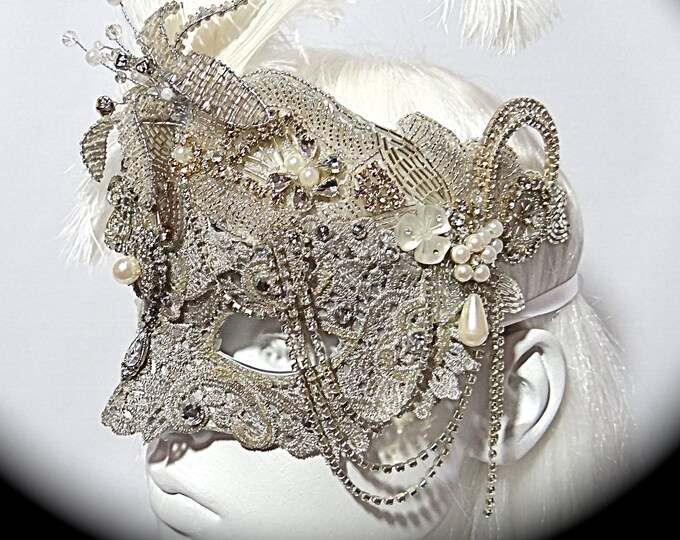 Silver Palace Masquerade Mask Costume Mask Lace Rhinestone - Etsy