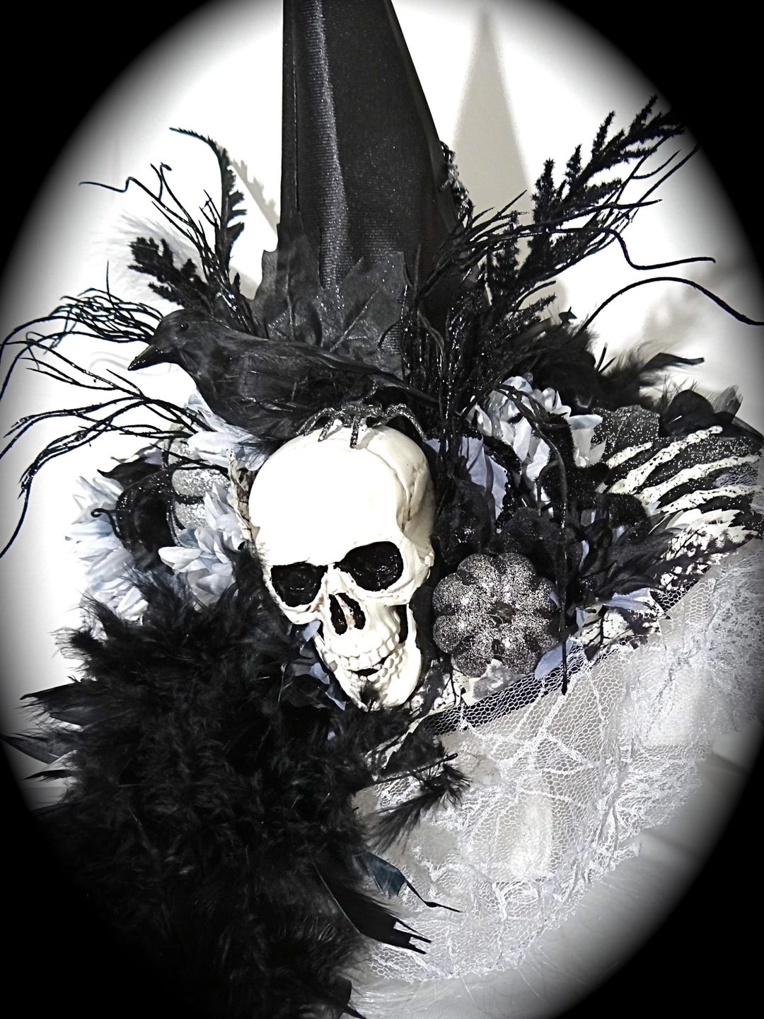 Smokey Skull Witch Hat Halloween Hats Costumes WH-102 - Etsy