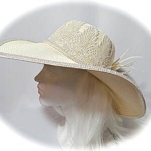 Creamy Ivory Lace Bridal Hat Womens Formal Hats Summer Wedding DH-150 ...