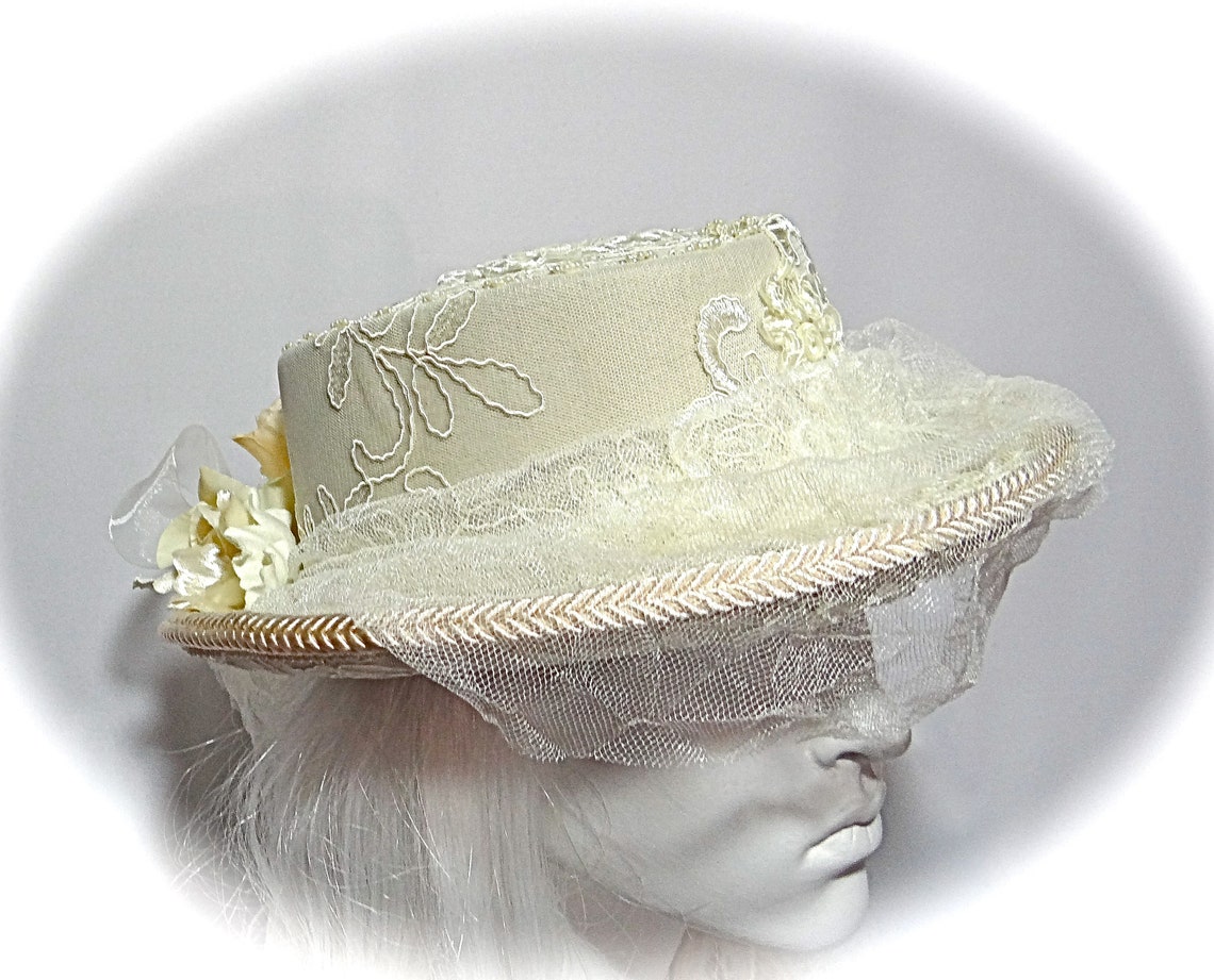 Bridal Hat & Veil Ivory Lace Bridal Hats Wedding Accessories | Etsy