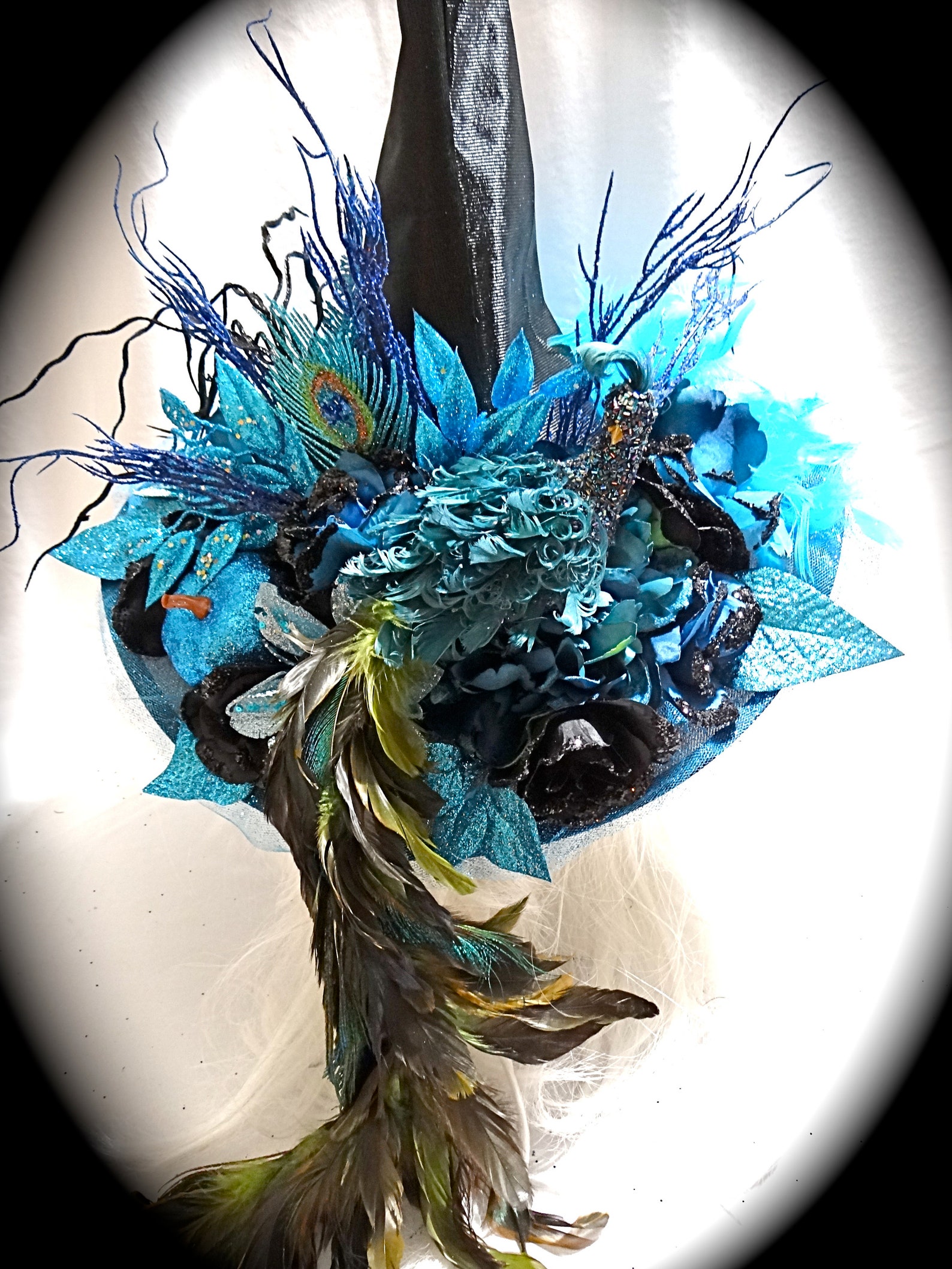 Miss Peacock Witch Hat Halloween Hats Wh 108 Etsy