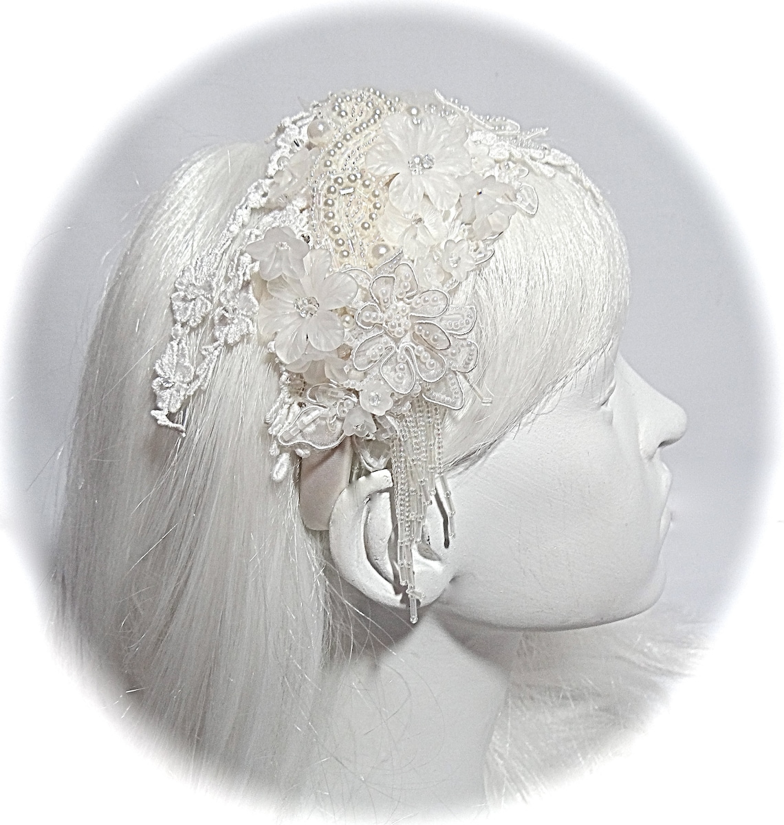 Victorian Bridal Headpiece Beaded Juliet Cap B-126 | Etsy