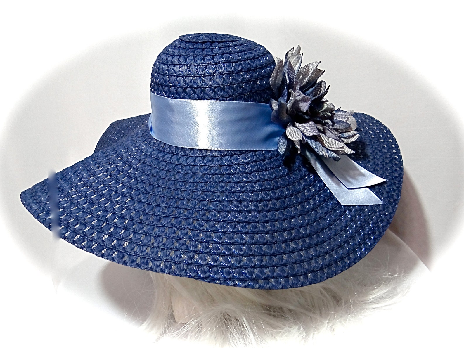 Navy Womens Sun Hat Kentucky Derby Hats Formal Hats DH-144 | Etsy