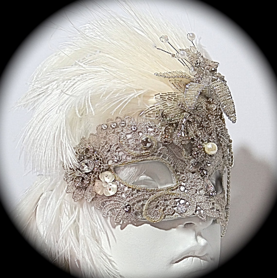 Silver Palace Masquerade Mask Costume Mask Lace Rhinestone | Etsy