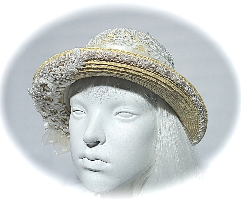 Bridal Cloche Hat Flapper Hats Ivory Bridal Hats DH-132 - Etsy