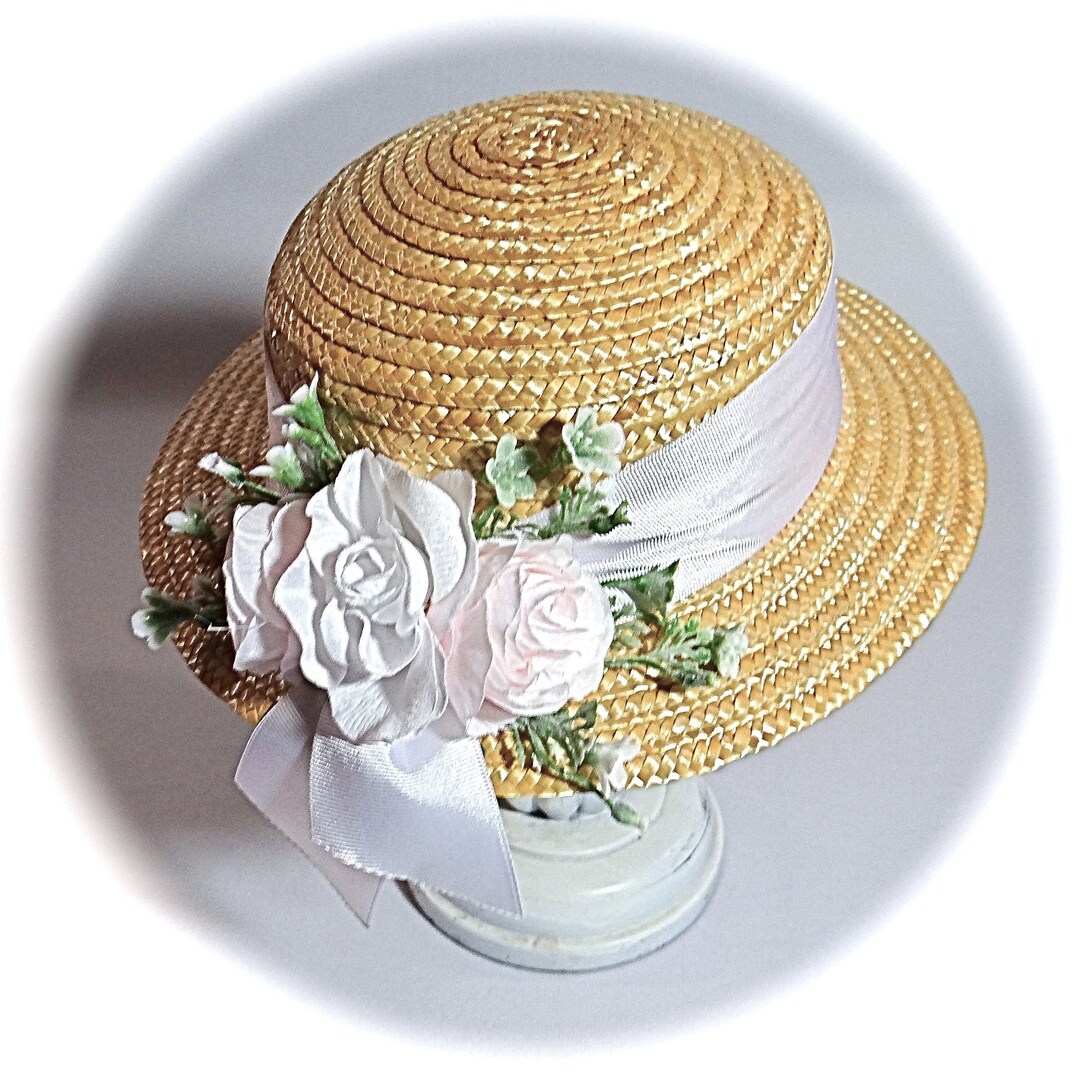 Little Girls Straw Boater Summer Hats GH-113 - Etsy