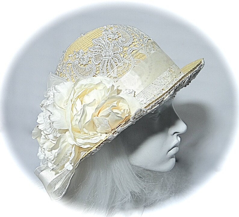 Bridal Cloche Hat Flapper Hats Ivory Bridal Hats DH-132 - Etsy