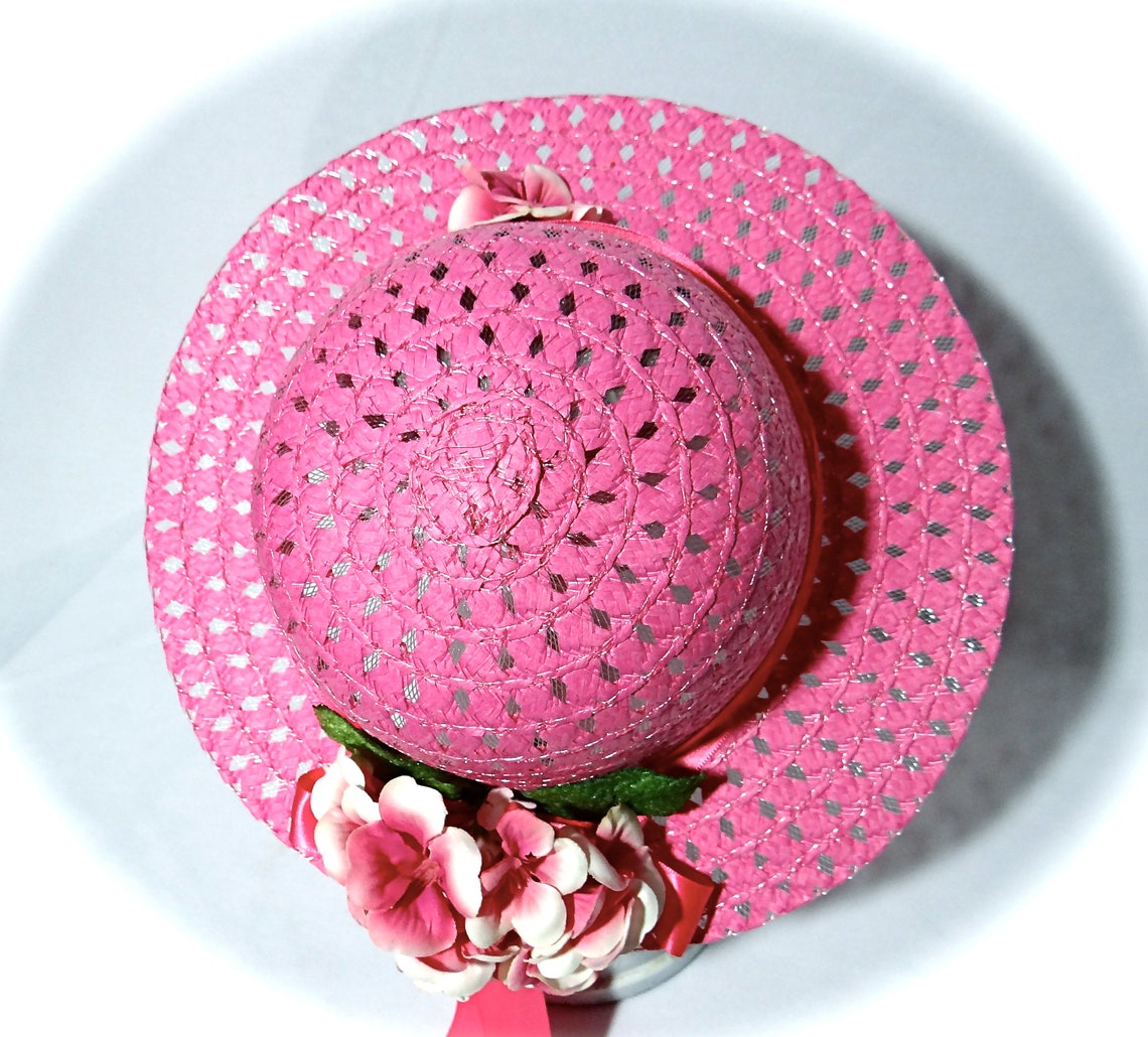 Little Girls Easter Bonnet Hot Pink Sun Hat Tea Party Hats - Etsy