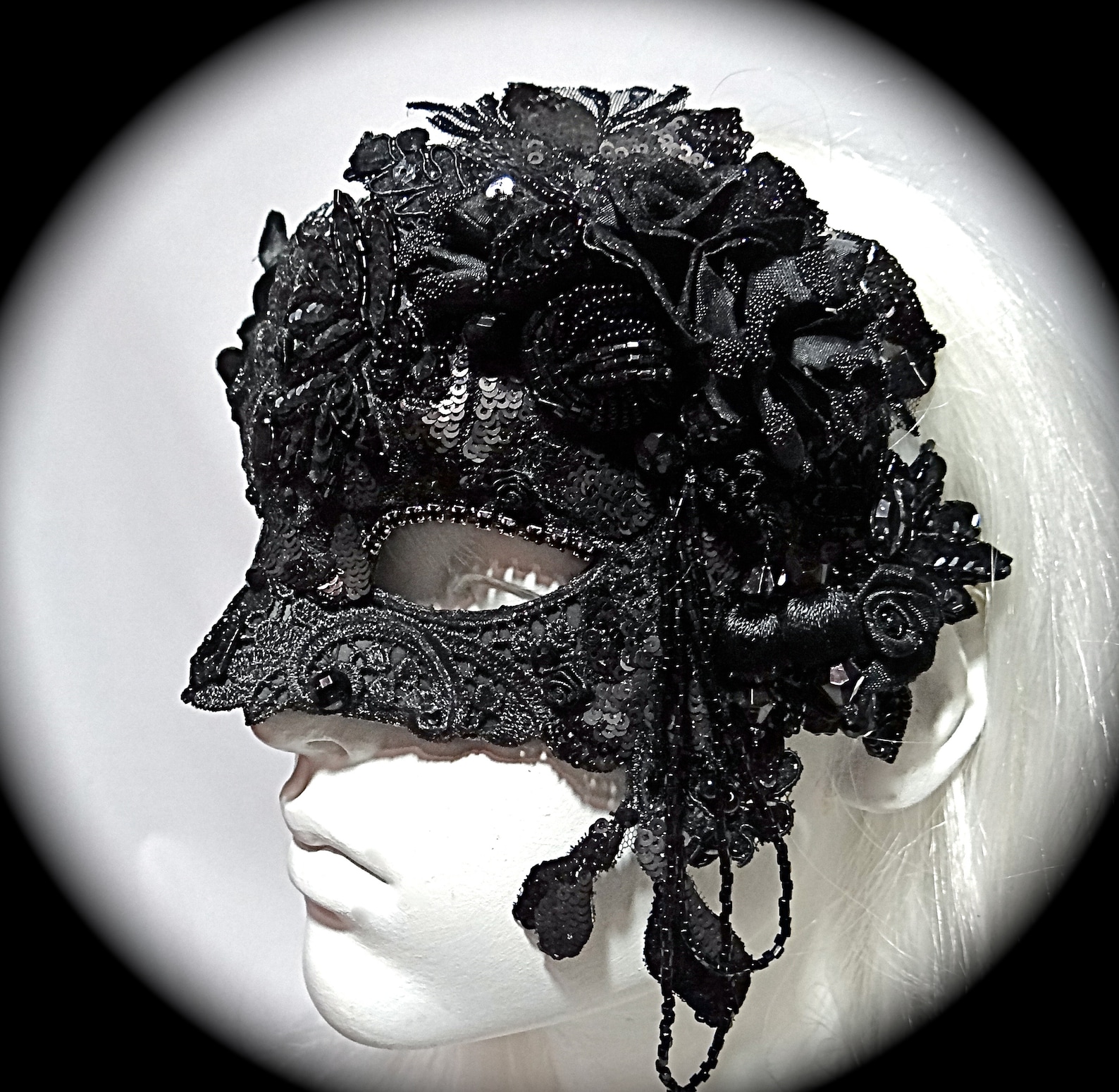 Gothic Masquerade Mask and Crown Gothic Headpiece Black Masks - Etsy