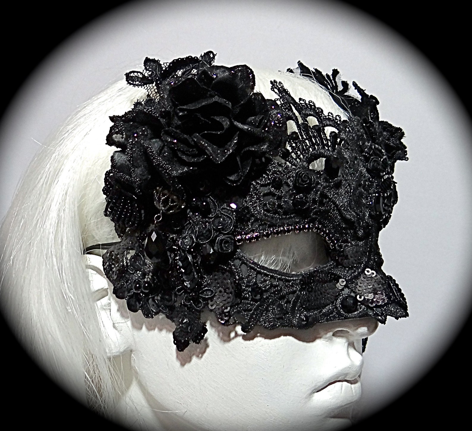 Gothic Masquerade Mask and Crown Gothic Headpiece Black Masks - Etsy