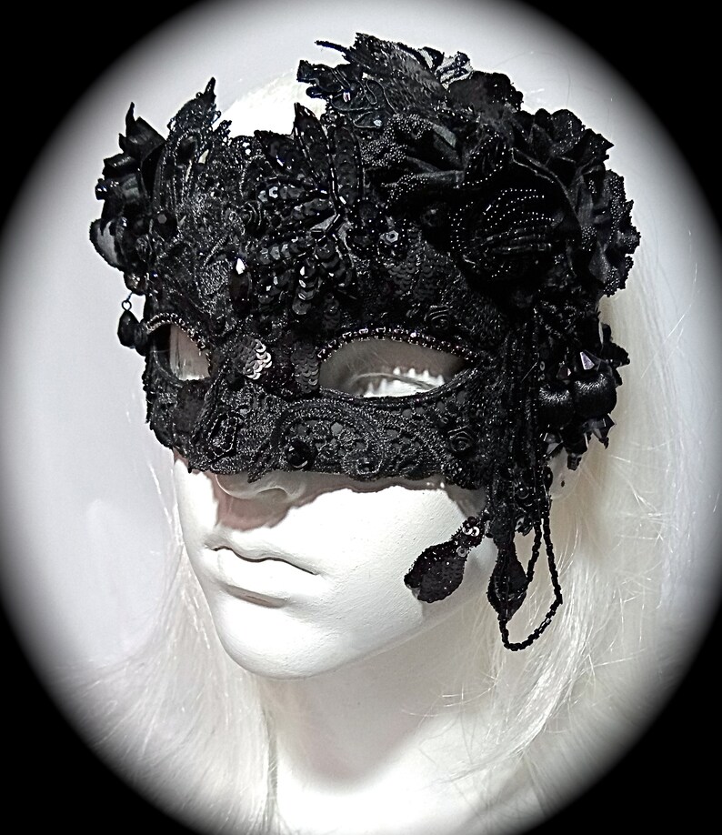 Gothic Masquerade Mask and Crown Gothic Headpiece Black Masks - Etsy