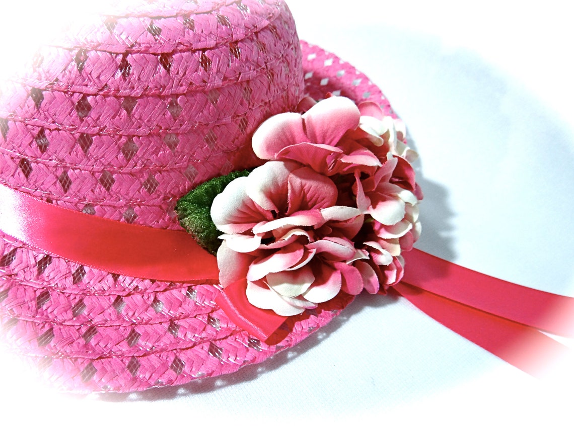 Little Girls Easter Bonnet Hot Pink Sun Hat Tea Party Hats - Etsy