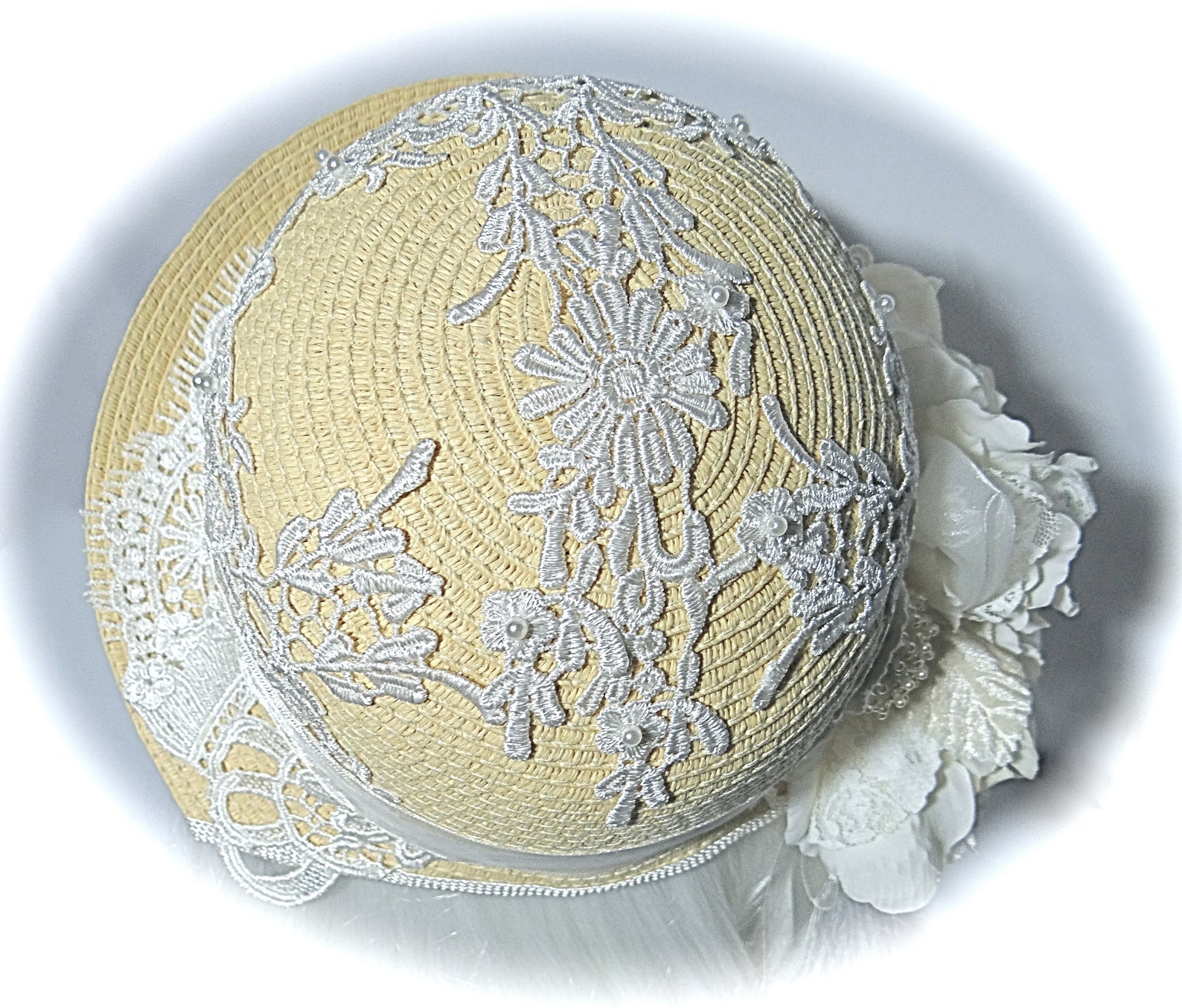 Bridal Cloche Hat Flapper Hats Ivory Bridal Hats DH-132 | Etsy