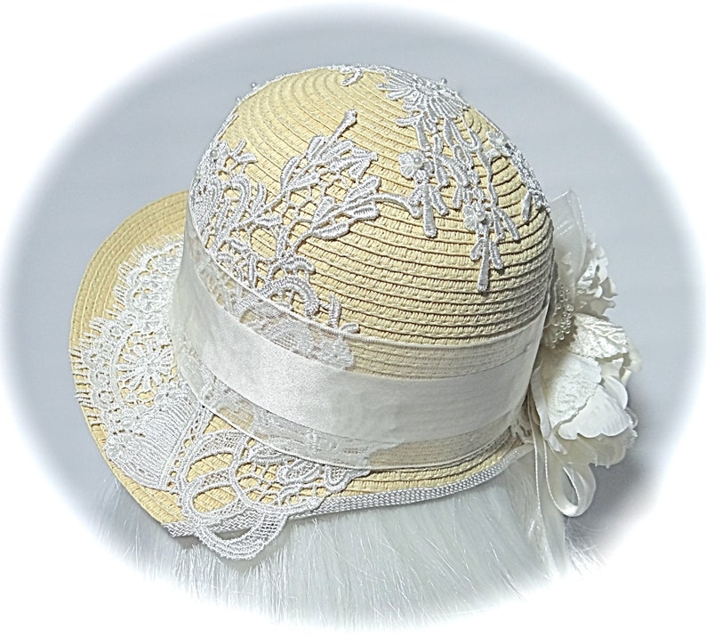Bridal Cloche Hat Flapper Hats Ivory Bridal Hats DH-132 - Etsy