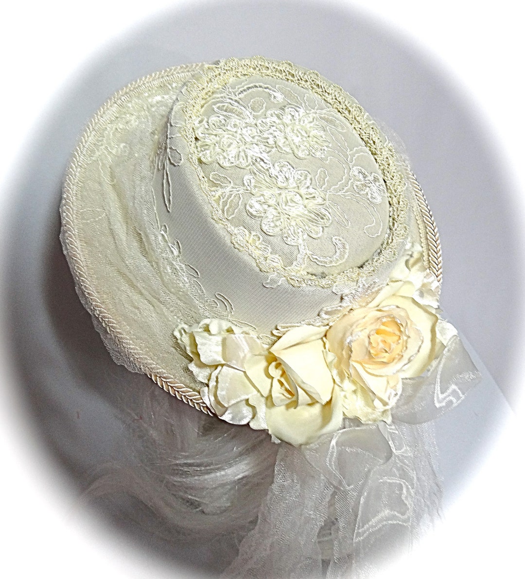 Bridal Hat & Veil Ivory Lace Bridal Hats Wedding Accessories BH- - Etsy