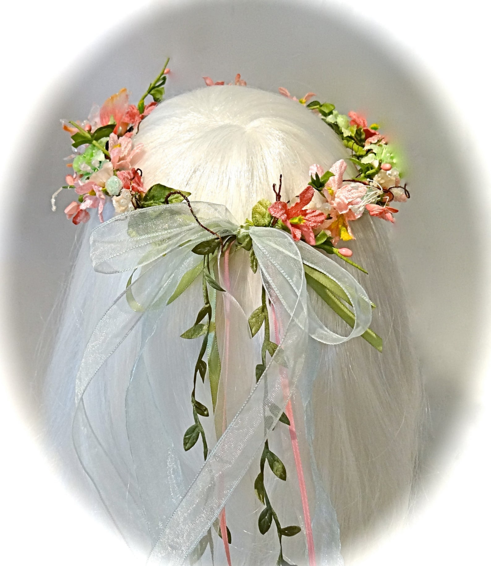 Flowergirl Hair Garland Fairy Bridal Crown Pink Flower - Etsy