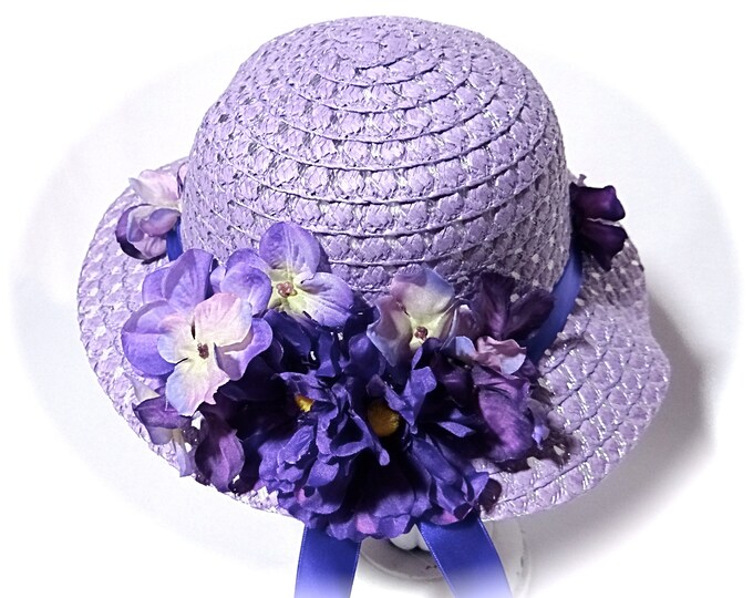 Girls Easter Bonnet Purple Tea Party Hats Flower Girl Hat GH-135 - Etsy