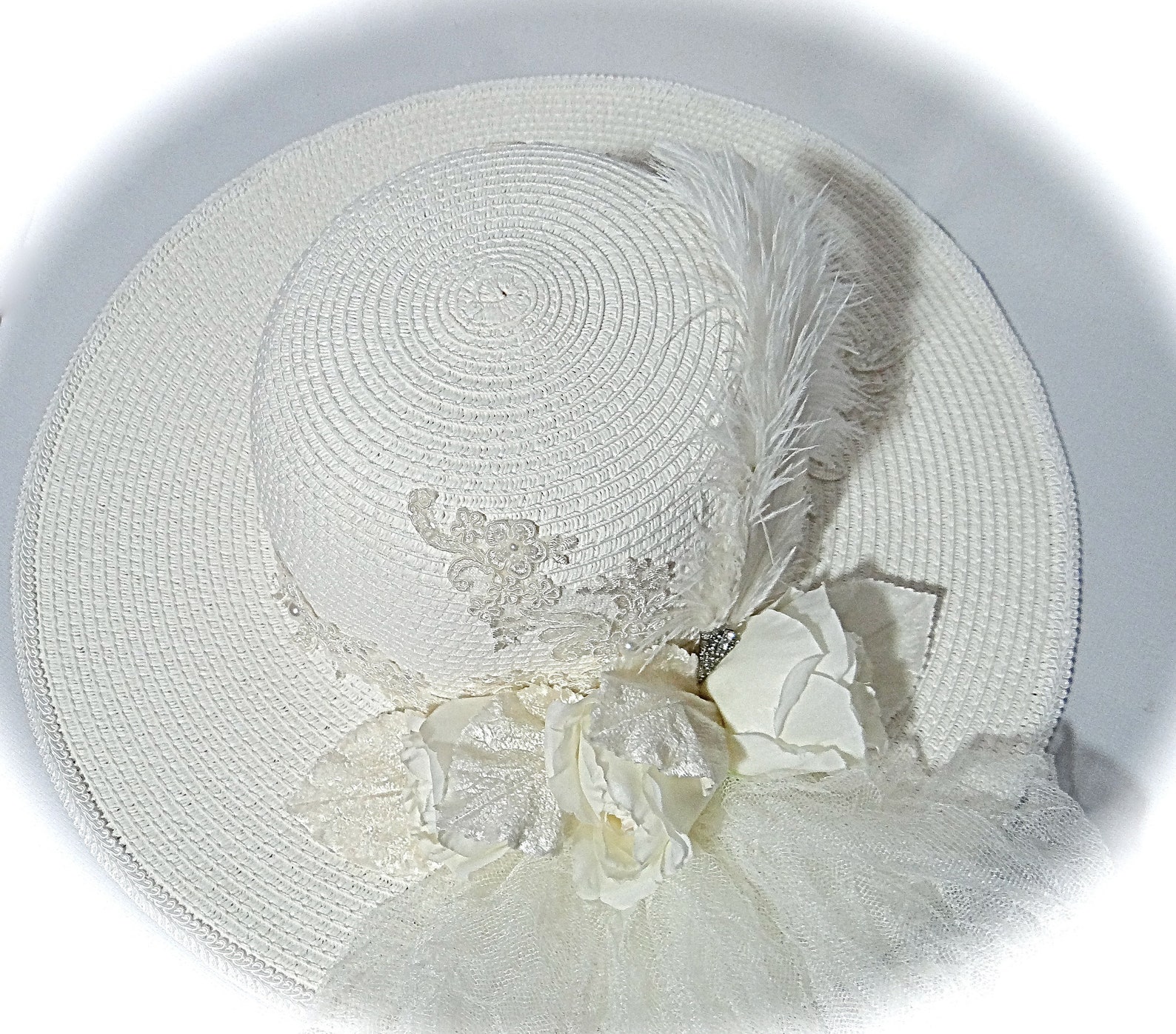 Ivory Bridal Hat Lace Bridal Hat Summer Wedding Accessories - Etsy