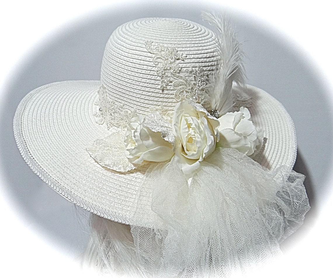 Ivory Bridal Hat Lace Bridal Hat Summer Wedding Accessories - Etsy