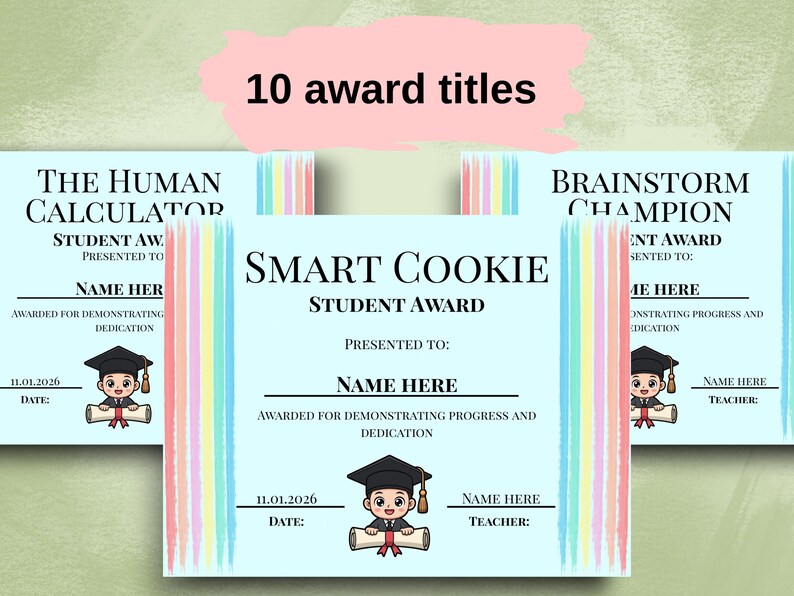 Preschool Kindergarten Academic Achievement Certificates | End of Year ...