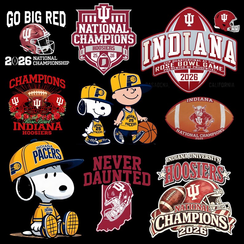 Indiana Hoosiers National Champs PNG Bundle, 30+ College Football ...