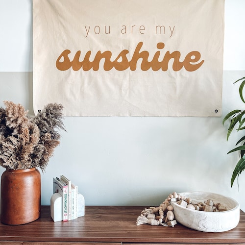 You Are My Sunshine Canvas Banner Boho Girl Nursery Decor - Etsy