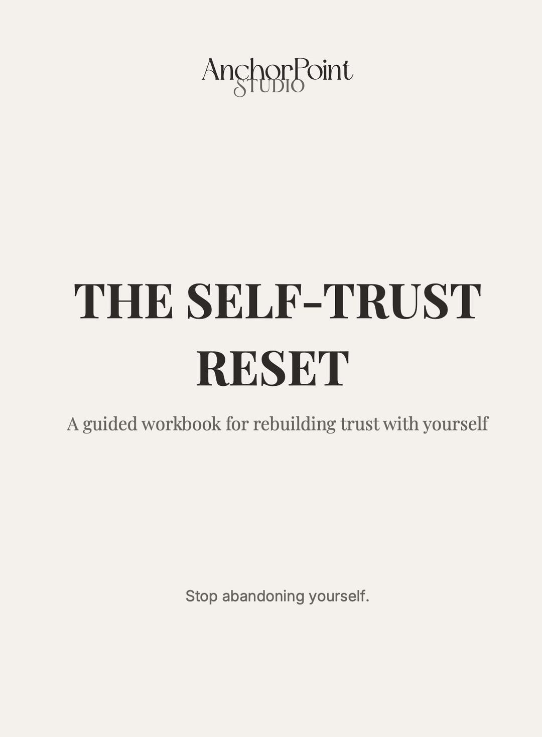 Self-trust Reset Workbook | Printable PDF for Inner Clarity & Emotional ...