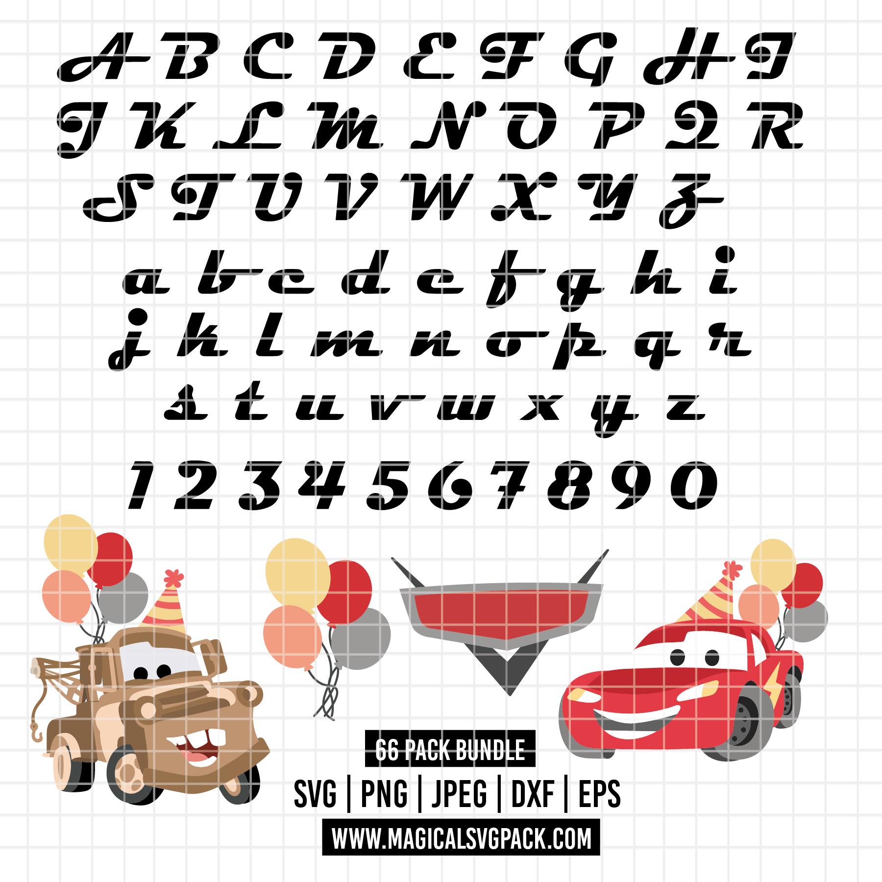 6038 - Cars Birthday Svg Bundle. Lightning Mcqueen, Mater, Icons ...