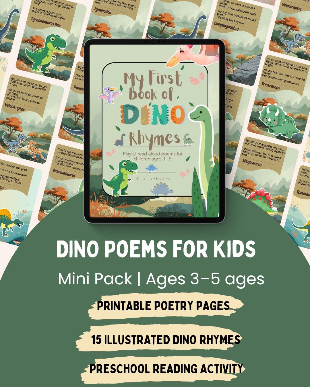 Dinosaur Poems for Kids | 15 Illustrated Rhymes (PDF Download) Ages 3-5 ...