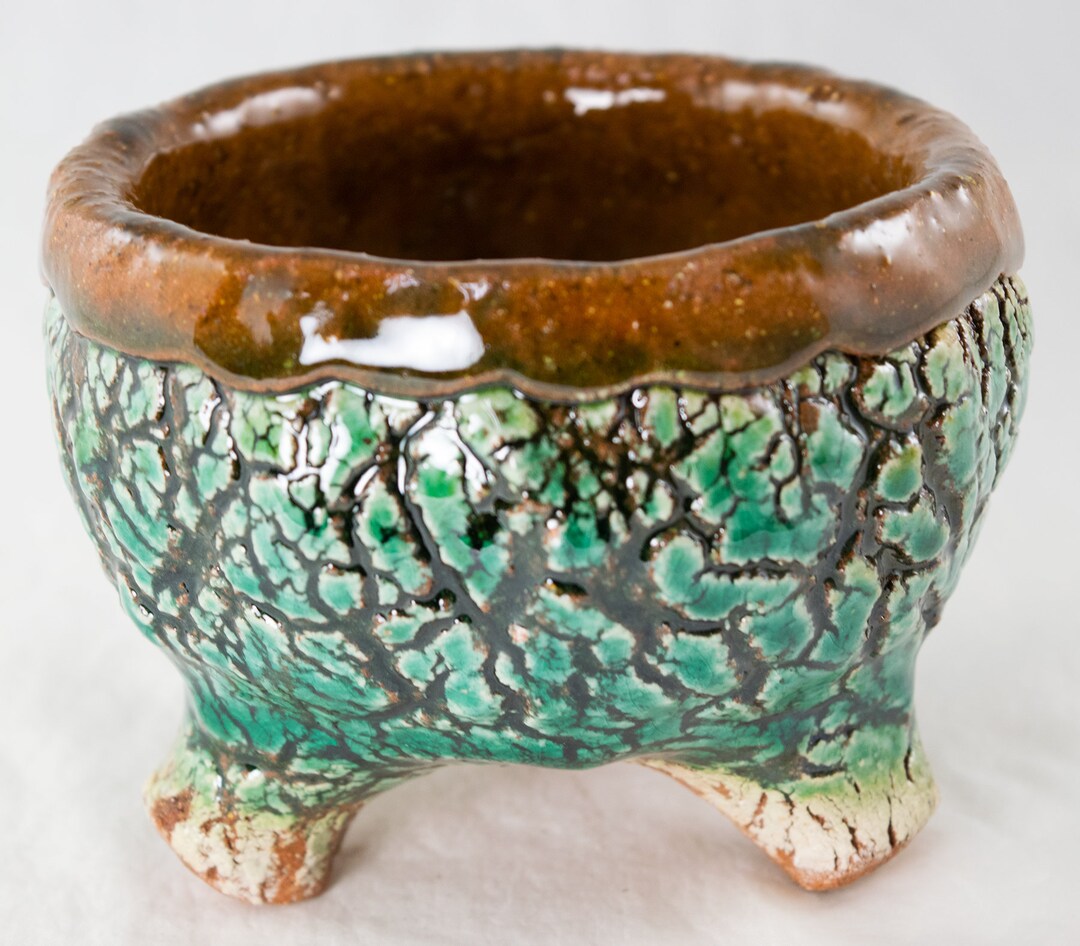 Free Shipping Handmade 4.5 Round Cactus & Succulent Planter, Bonsai Pot ...