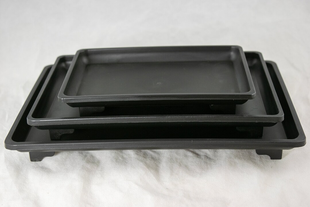 Yubonzai 3 Mix Rectangular Black Plastic Humidity/drip Tray for Bonsai ...