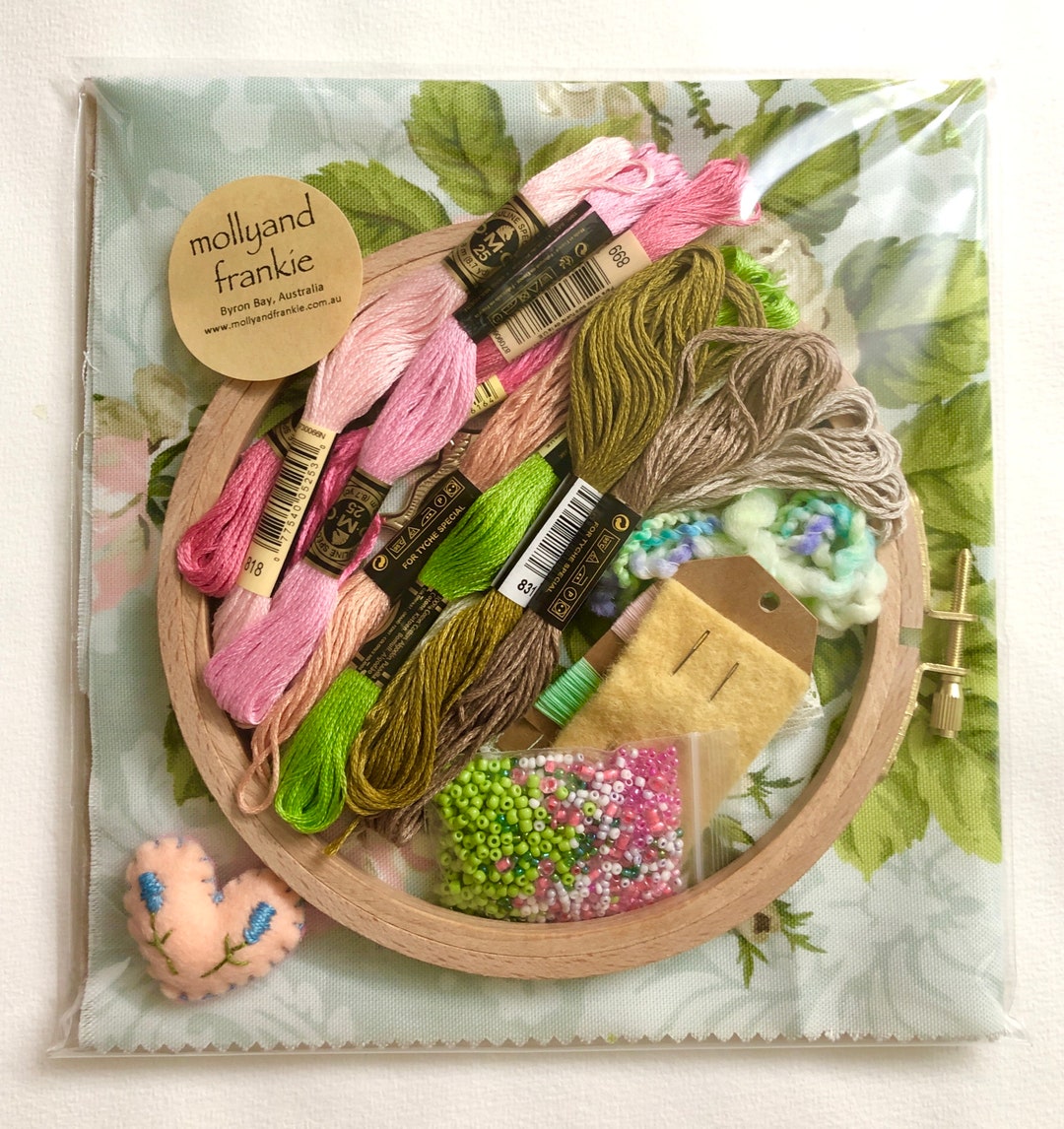 Slow Stitching Kit Blush Roses One of A Kind - Etsy