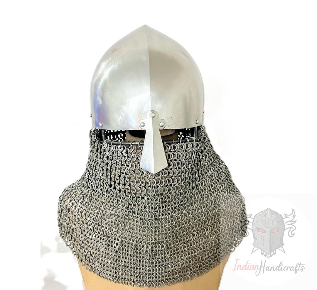 14 Gauge Steel Conical Knight Helmet – Hand Forged Medieval Armor for ...