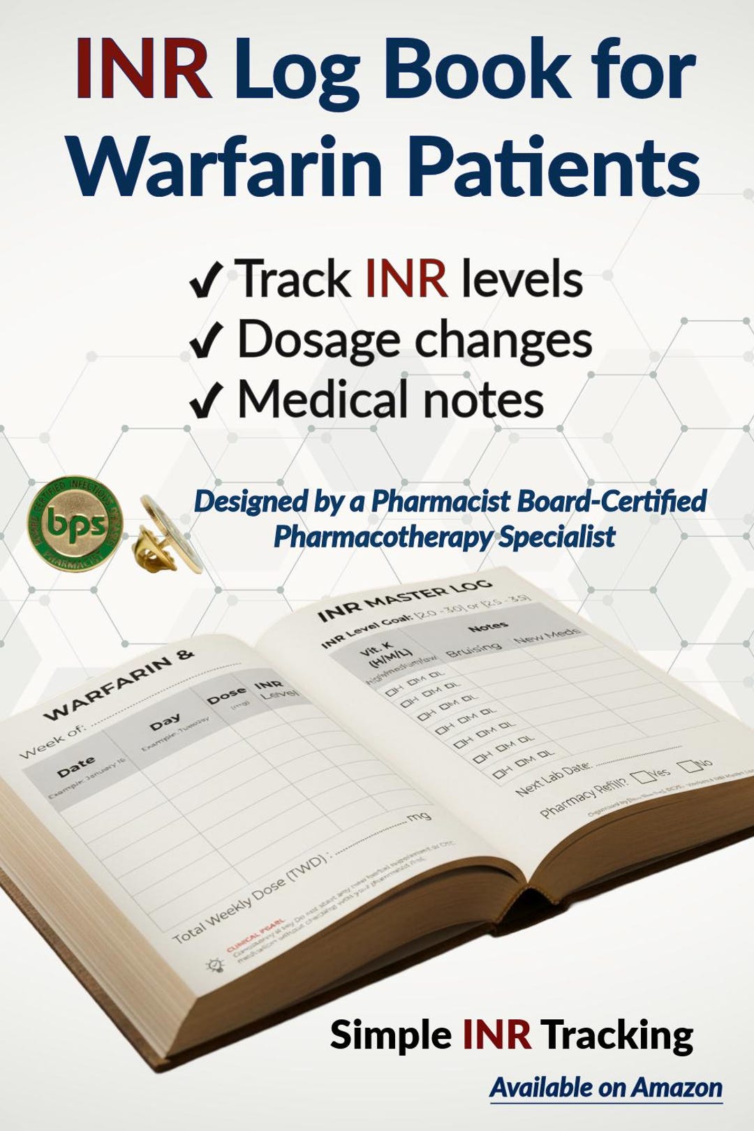 Warfarin INR Log Book PDF | Medication Tracking Printable | Blood ...