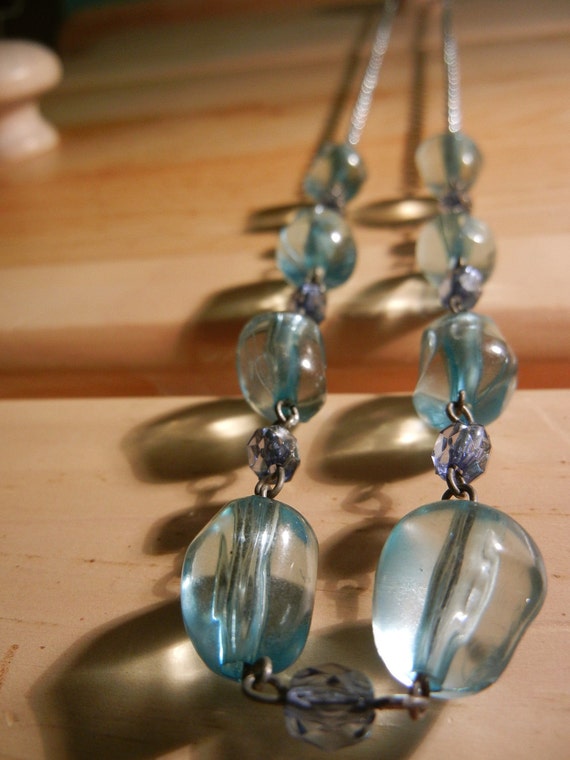 Items similar to Blue bead necklace on Etsy