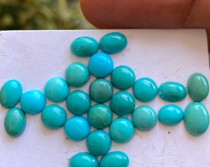 Rare Arizona Mines Turquoise Oval Cabochons Natural Smooth Pcs 25 Wt 19 ...