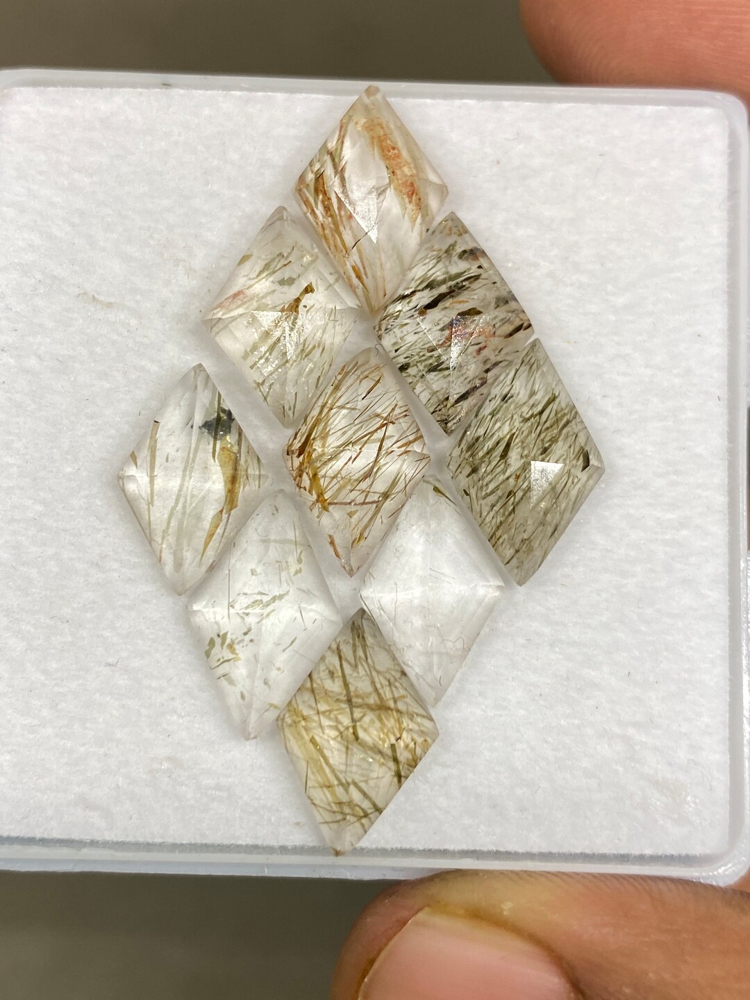 Fantastic Rare Copper Brown Rutile Geometric Diamond Shape Step Cut ...