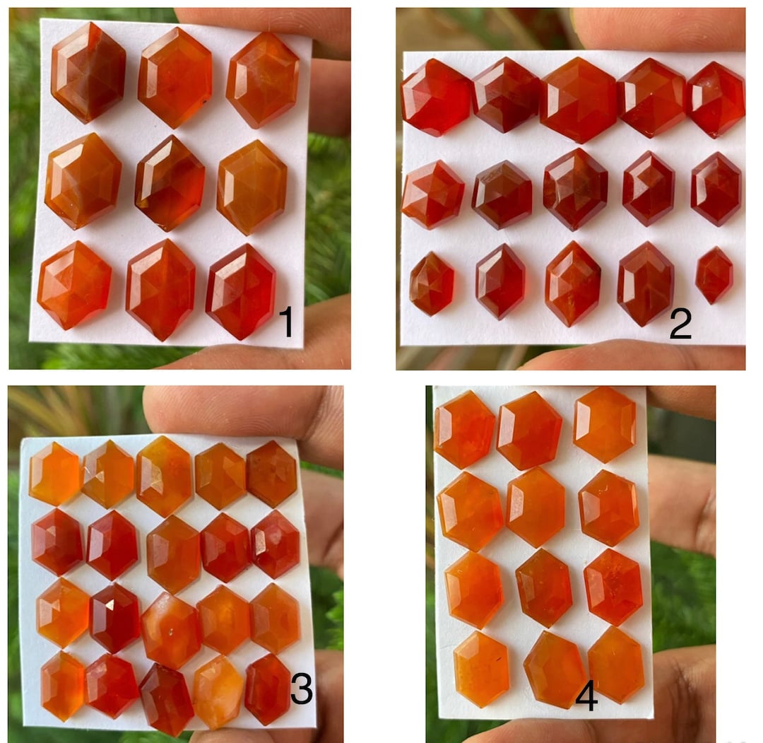 Beautiful Carnelian Hexagon Step Cuts Carnelian Stepcut Hexagons - Etsy