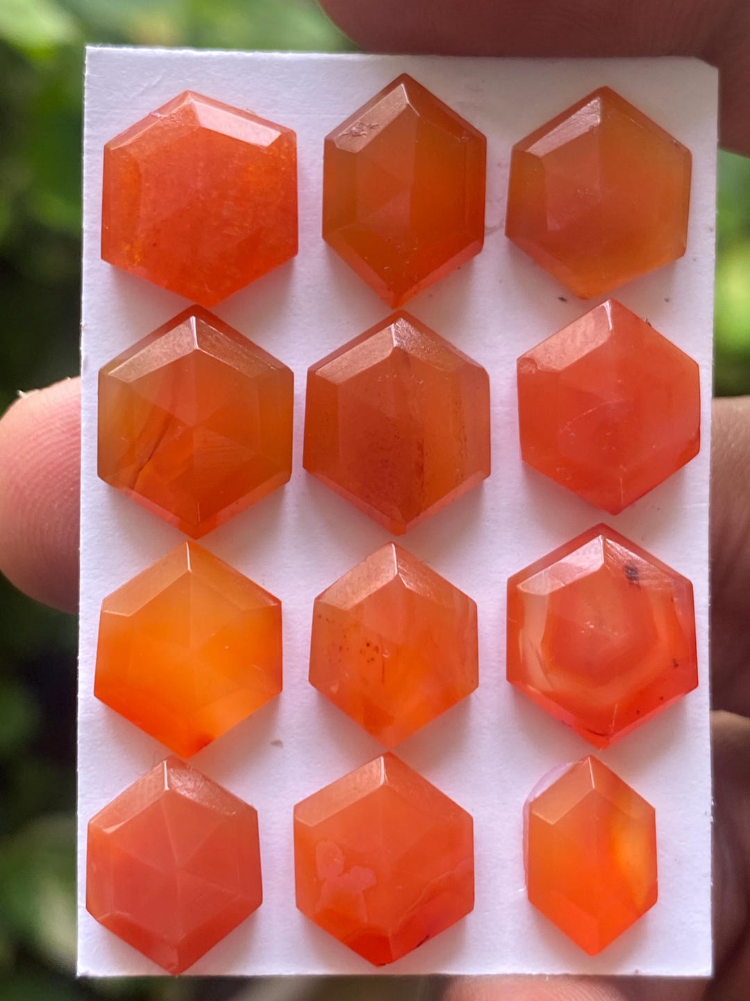 Marvellous Carnelian Hexagon Step Cuts Wt 58 Carats Pcs 12 Size 11.8x7 ...