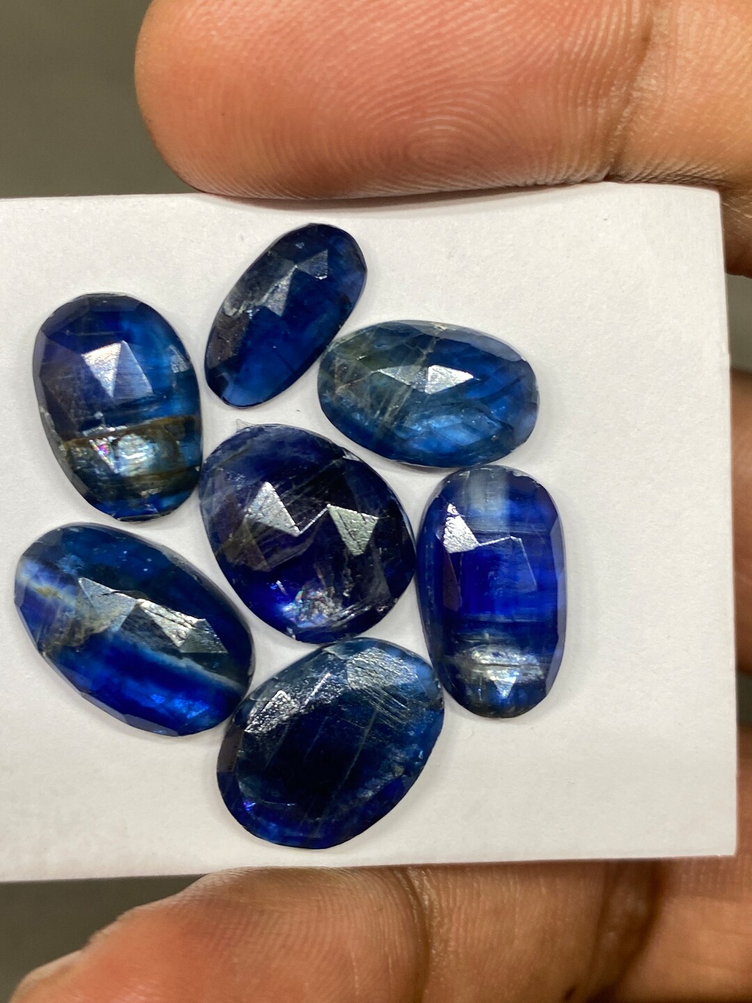 Rare Deep Blue Kyanite Rosecut Flats Fine Quality Weight 35 Carats Pcs ...