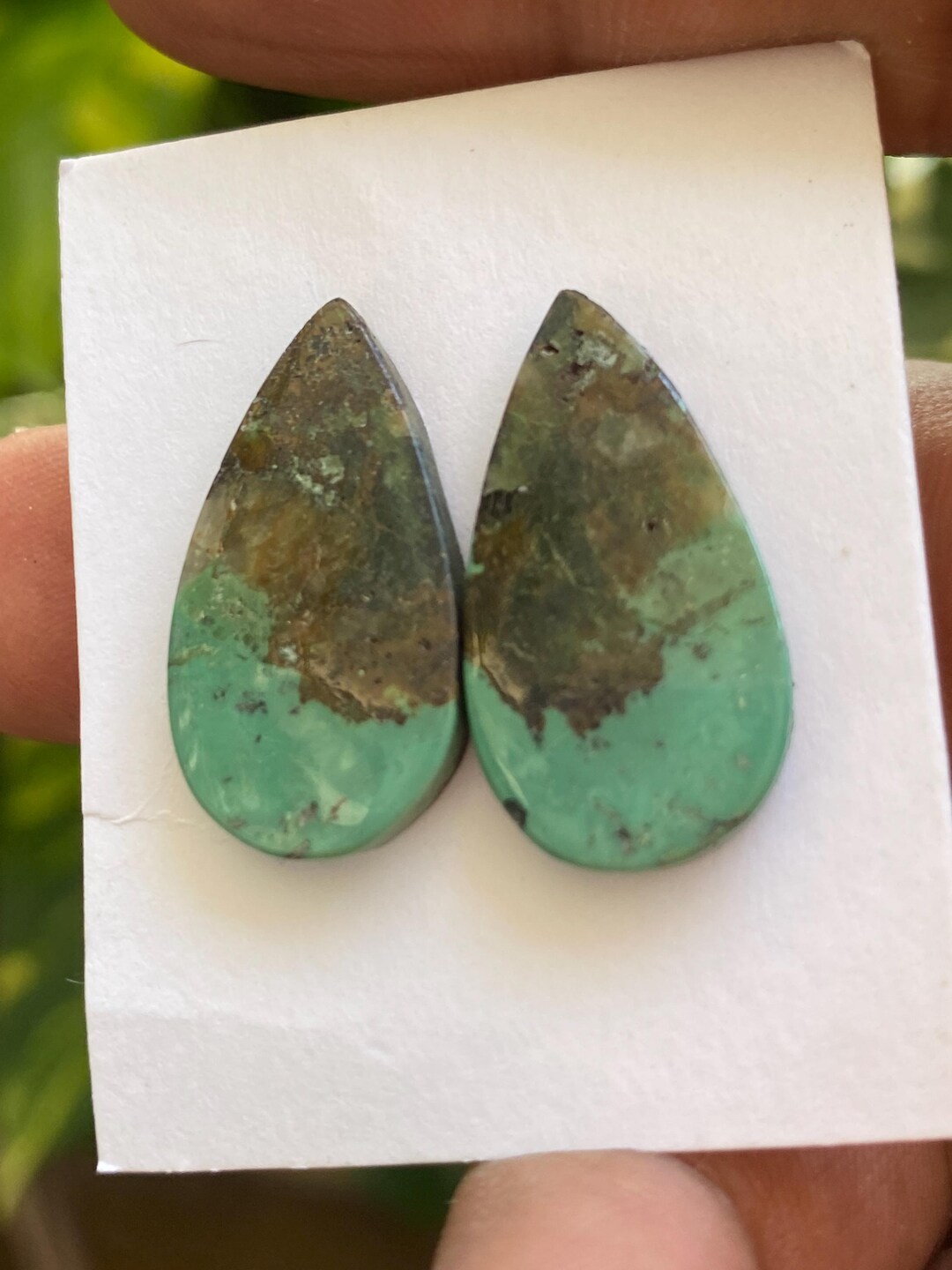 Turquoise Pair Big Natural Hubei Mines Stunning Pattern Smooth ...