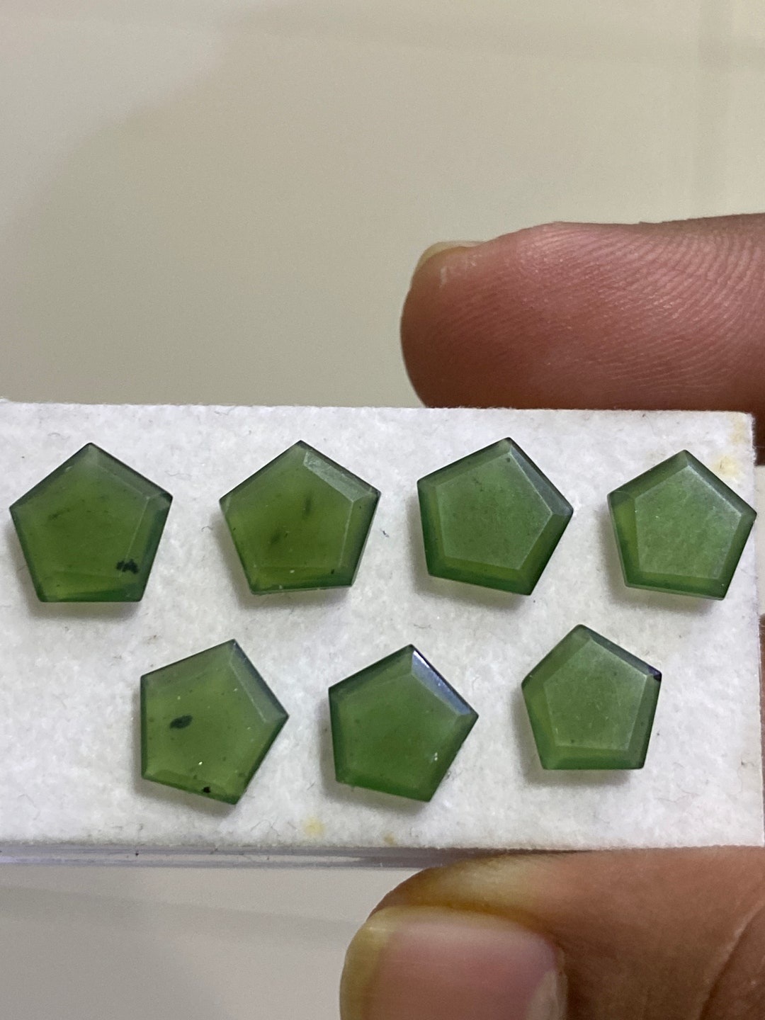 Fantastic Serpentine Pentagon Gems Beautiful Green Serpentine Mirror ...