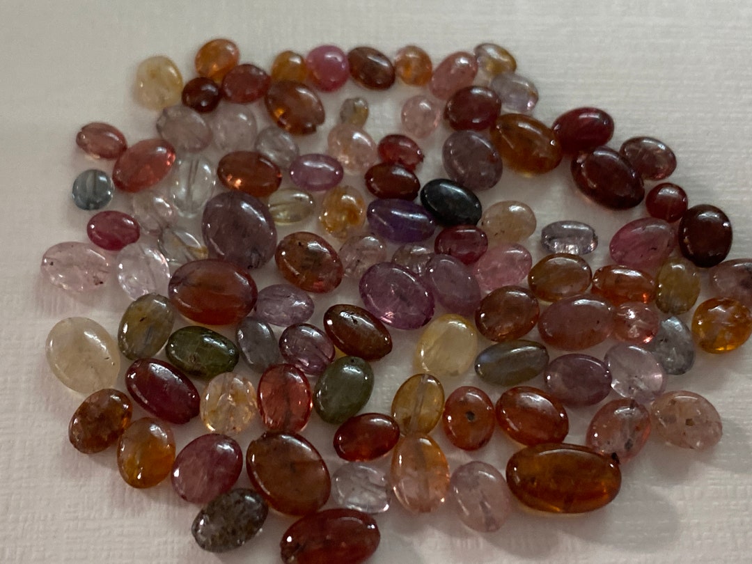 Dazzling Very Rare Burma Mines Multi Spinels Aaa Smooth Oval Nuggets Drilled in Center Small ...