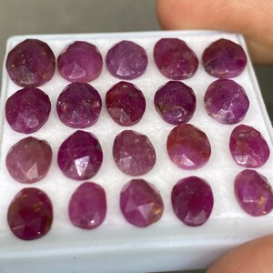 Amazing Rare Natural Tanzania Ruby Rosecut Lot Ovalish Shapes Pcs 20 Wt ...
