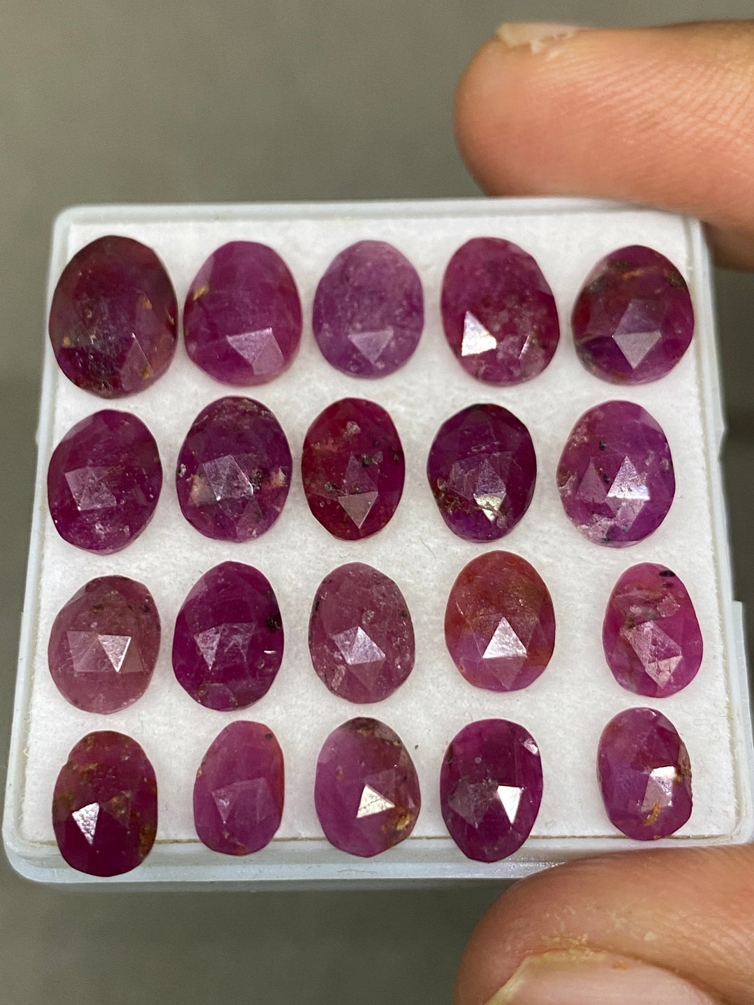 Amazing Rare Natural Tanzania Ruby Rosecut Lot Ovalish Shapes Pcs 20 Wt ...