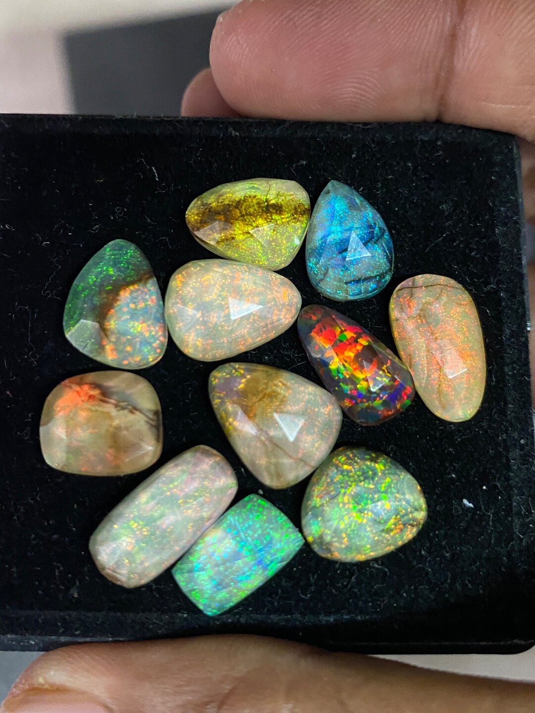 Stunning Multi Fire Sterling Monarch Opal and Crystal Doublet Freeform ...