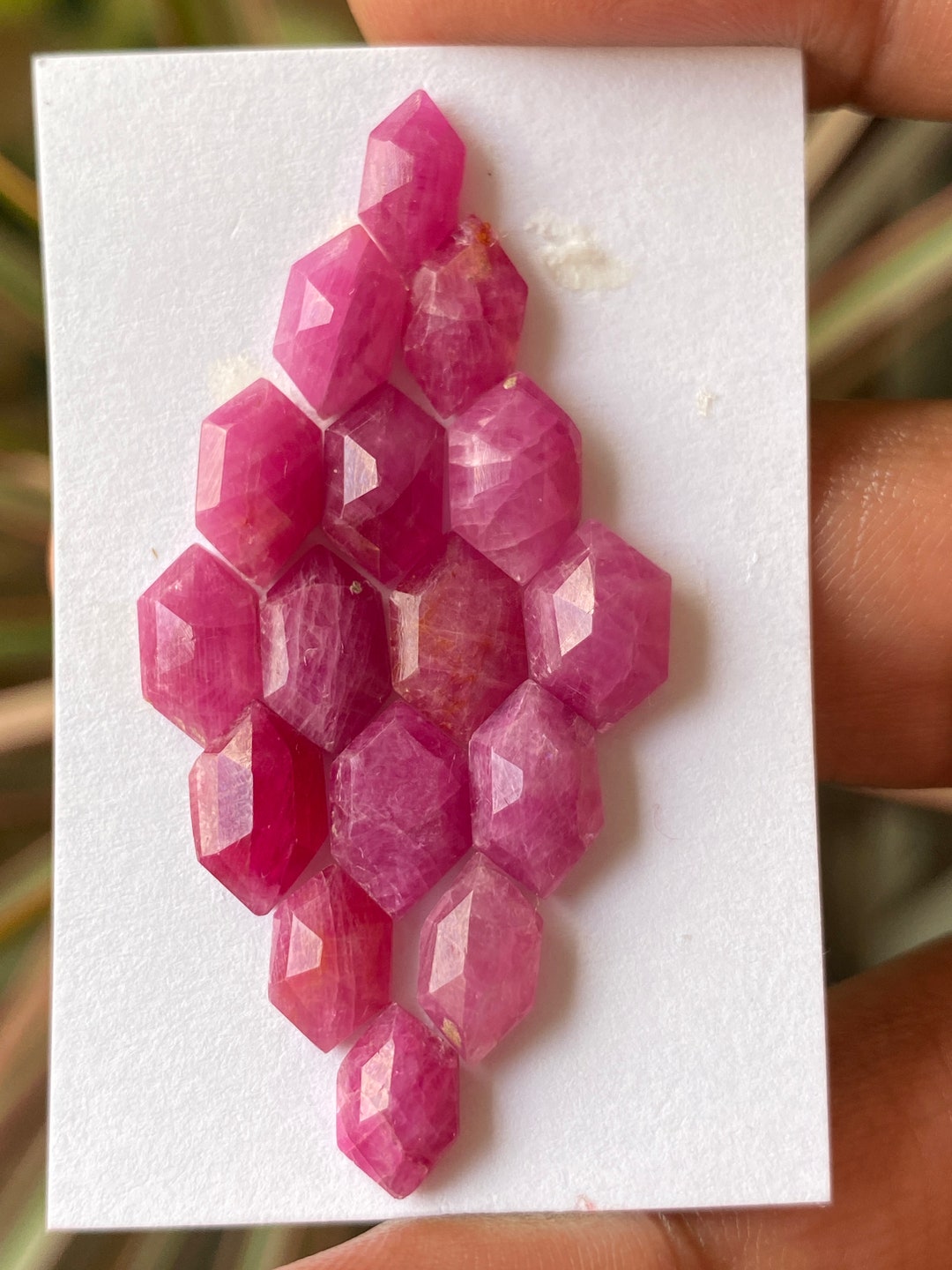 Rare Natural Ruby Hexagon Step Cuts Mozambique Mines Weight 32 Carats ...