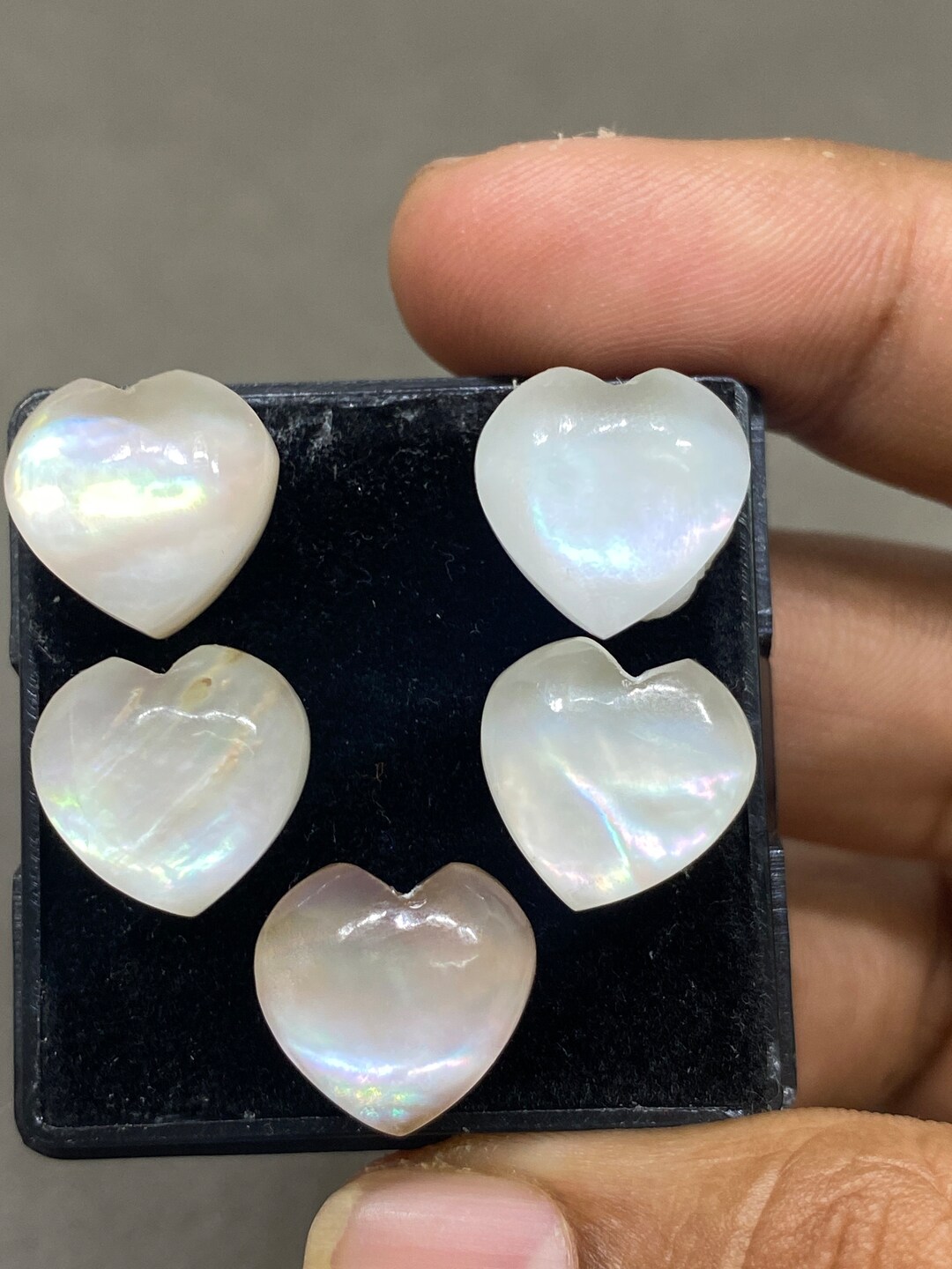 Mother of Pearl and Crystal Doublet Smooth Polished 14mm Pieces 5 ...