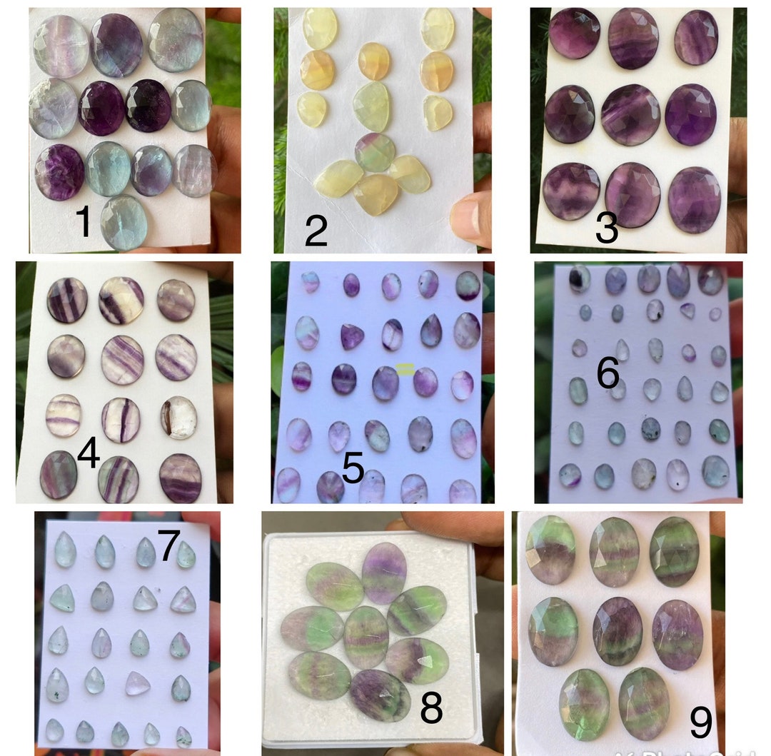 Gorgeous Beautiful Bi Color Fluorite Rosecut Fine Quality Fluorite ...